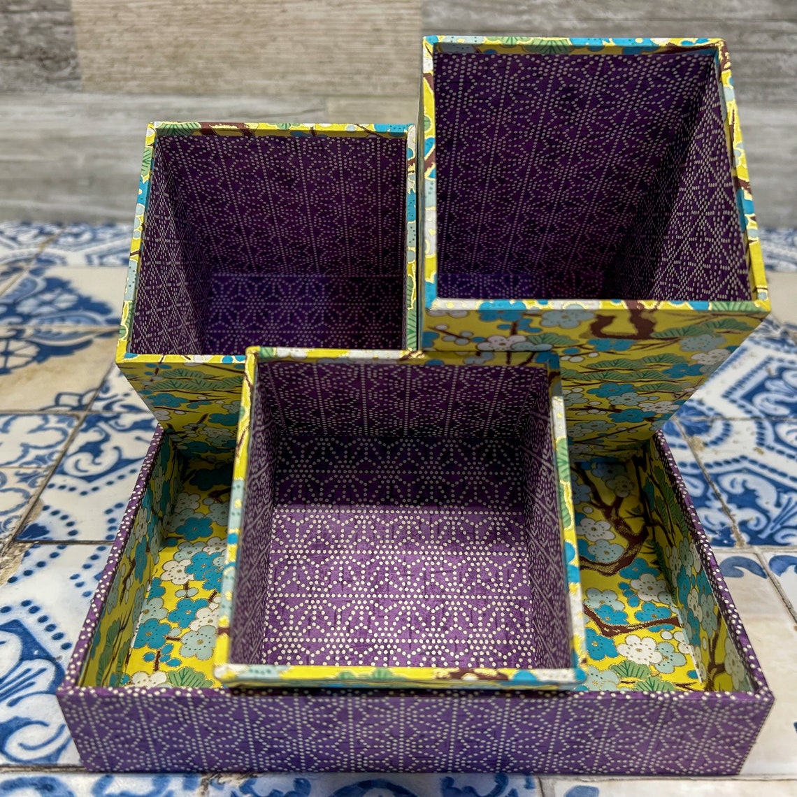 Elegant Handmade Desk Organizer Set for Home Office | Chic and ...