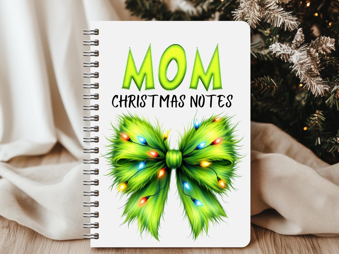 Grinchy Coquette Christmas Notebook Personalized Notebook Christmas ...