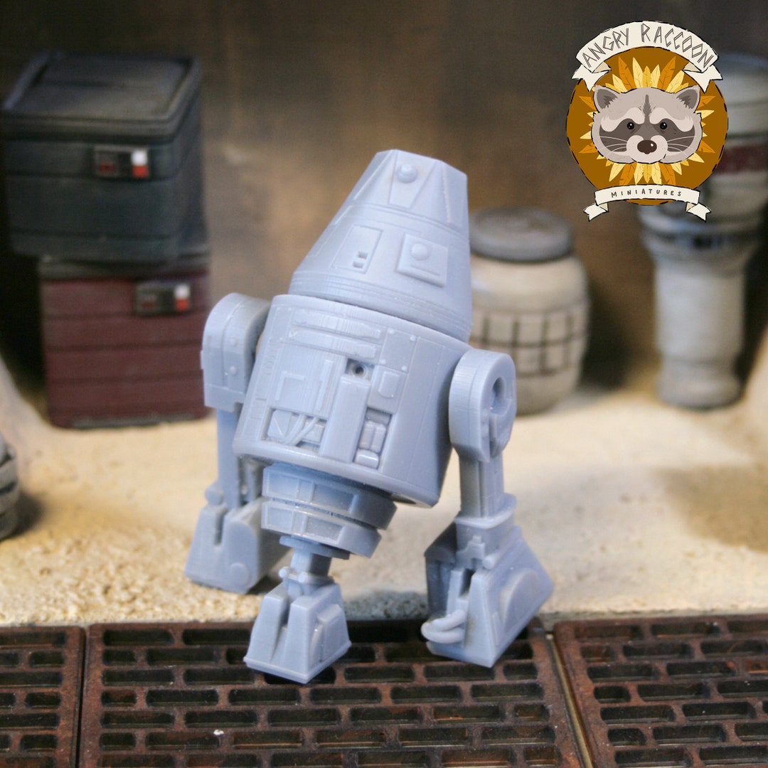 R3-A3 Astromech Droid 3.75" 3D Printed Resin Action Figure, Unpainted ...