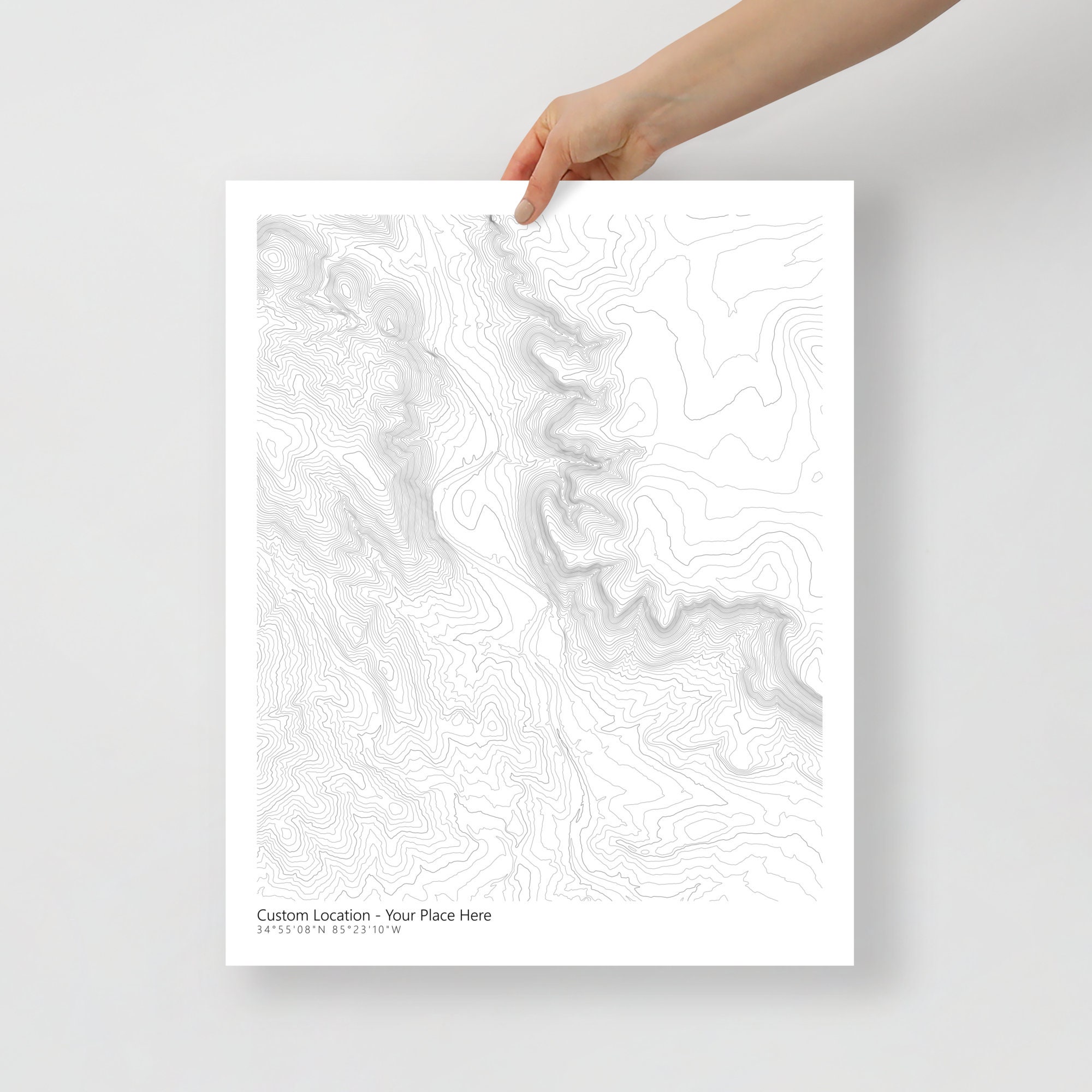 Digital Download - Custom Topographic Map - SVG - Custom Map Gift ...