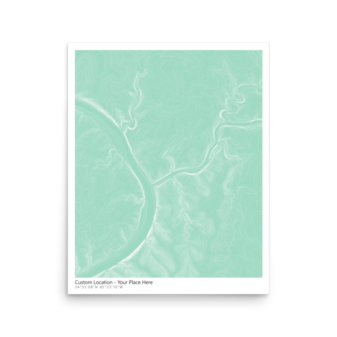 Digital Download - Custom Topographic Map - Custom Map Gift - Custom ...
