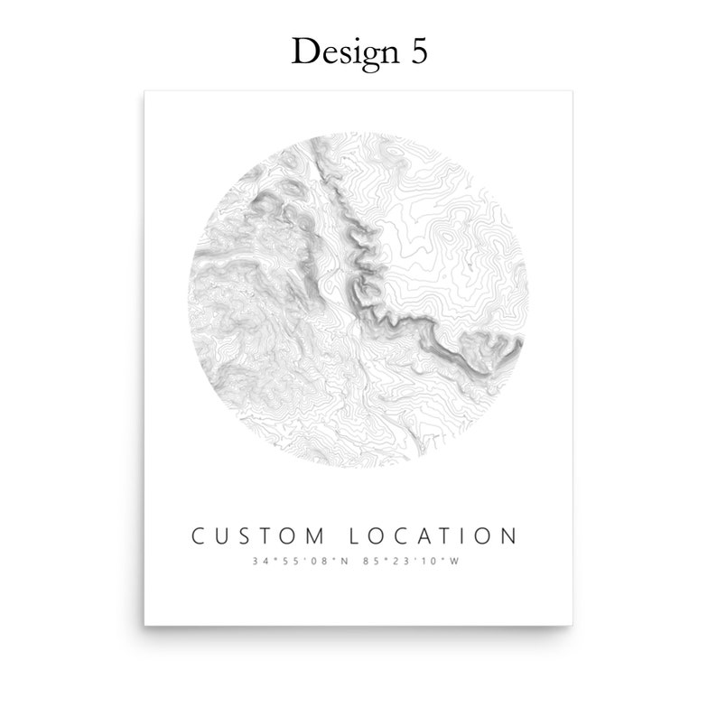 Digital Download Custom Topographic Map SVG Custom Map Gift Custom Map ...