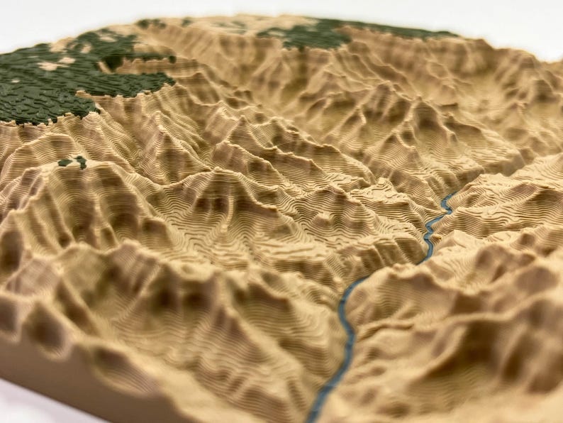 Custom 3D Printed Topographic Model - Color 3D Printing - Topographic ...