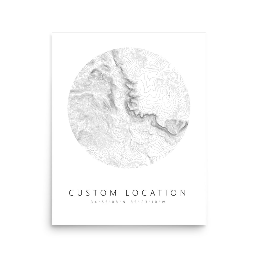 Custom Topographic Map - Custom Map Gift - Custom Map - Custom Topo Map ...