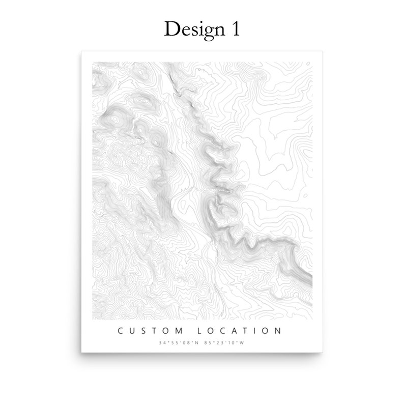 Digital Download Custom Topographic Map SVG Custom Map Gift Custom Map ...