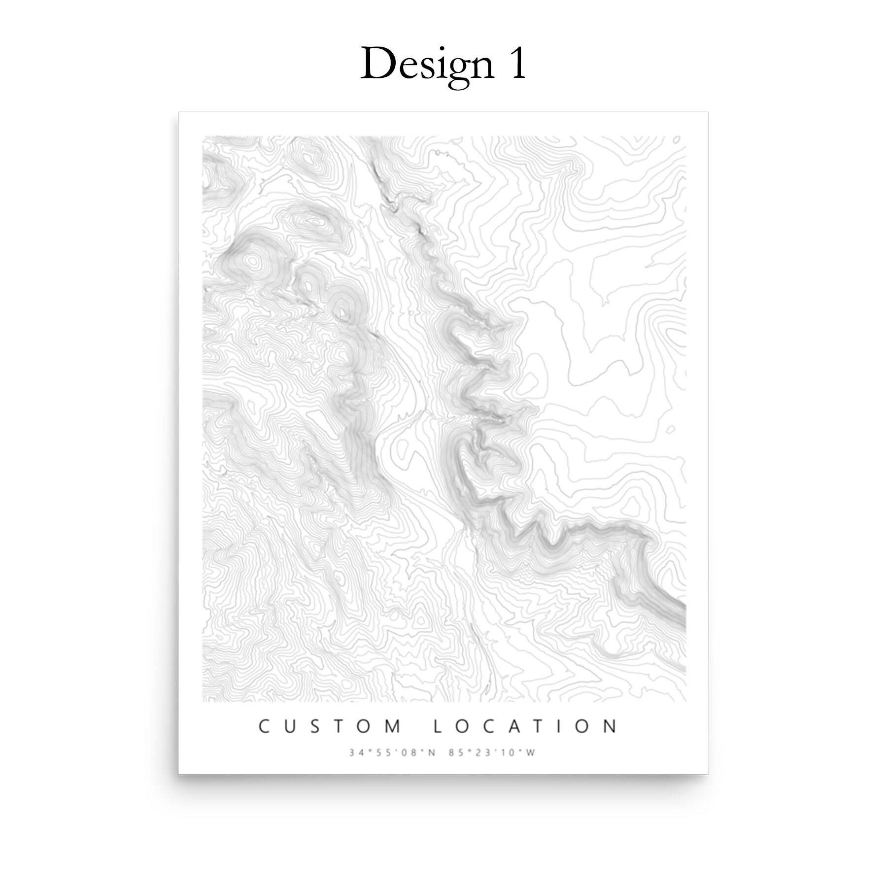 Digital Download - Custom Topographic Map - SVG - Custom Map Gift ...