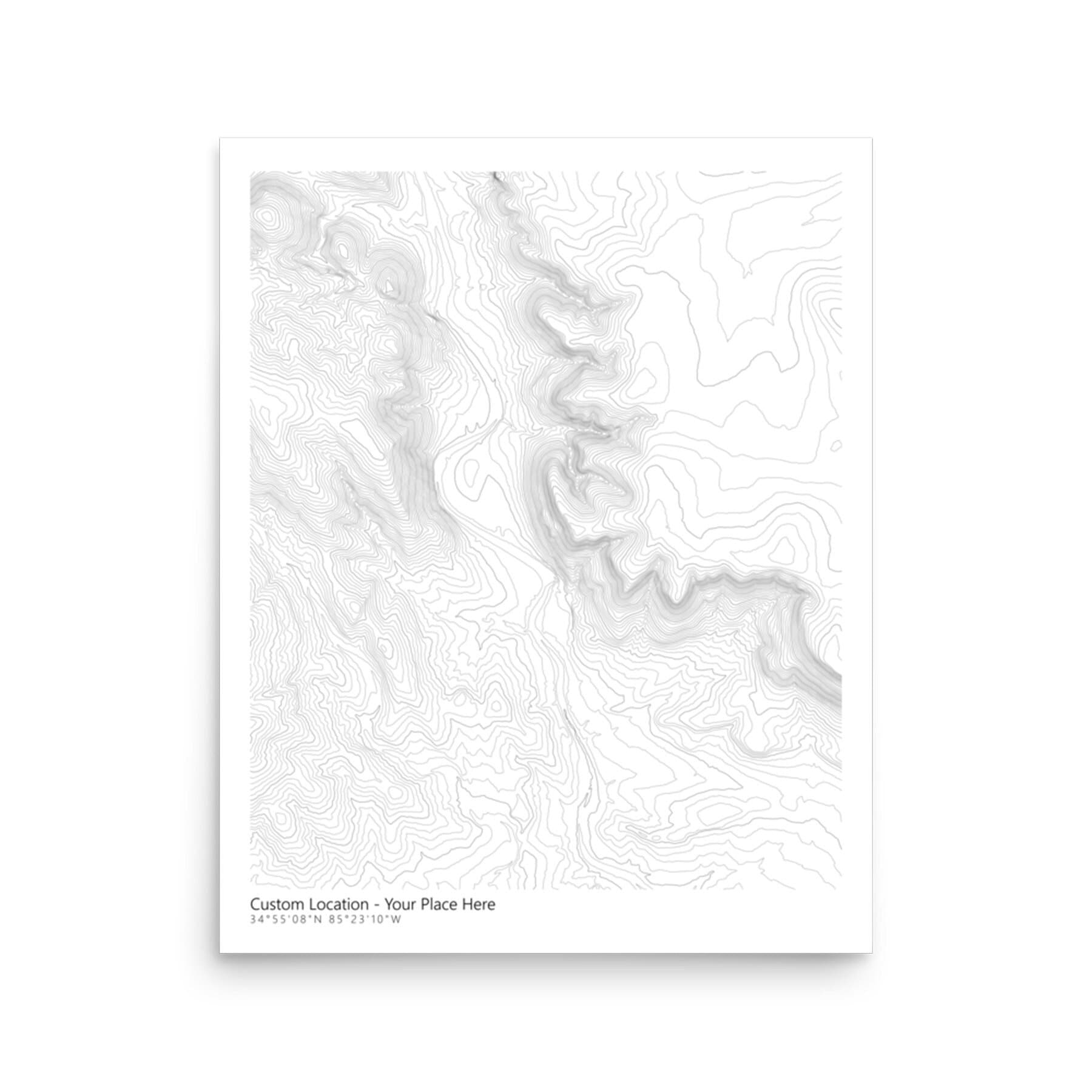 Digital Download - Custom Topographic Map - SVG - Custom Map Gift ...