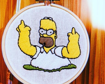 Homer Simpson, the Simpsons Embroidery Design 2 - Etsy