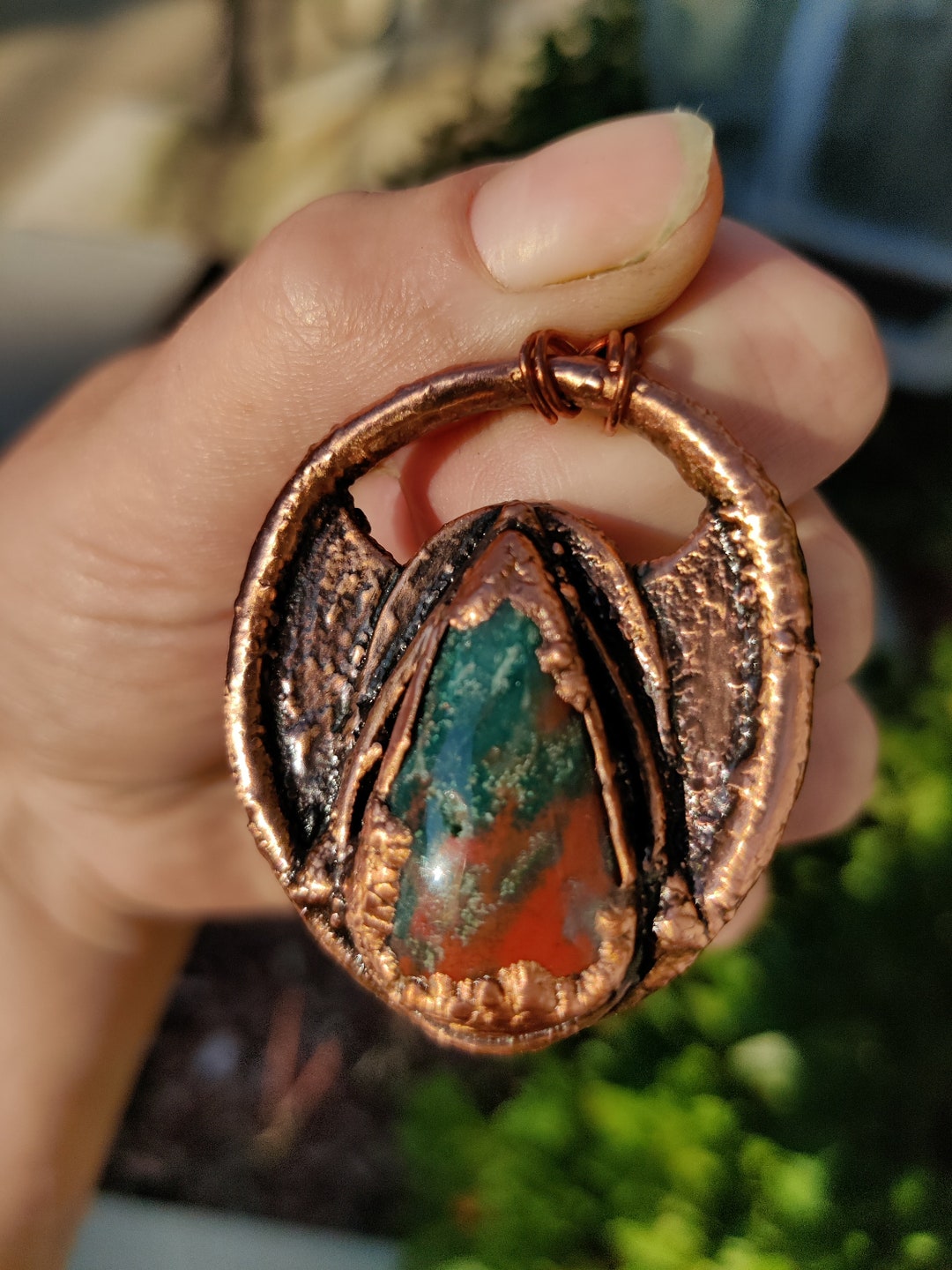Bloodstone Amulet Style Pendant - Etsy