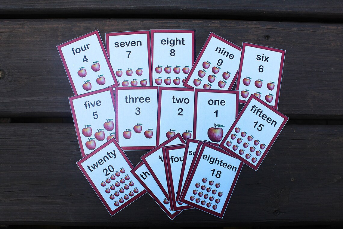 Mini Apple Flash Cards #0-20 PDF Download - Etsy.de