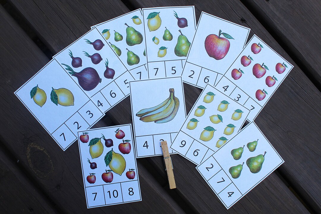Count and Clip Cards #1-10 Printable Digital Download PDF File the ...