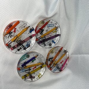 Personalized Teacher Coasters|teachers Gift Idea|crayon and Pencil ...