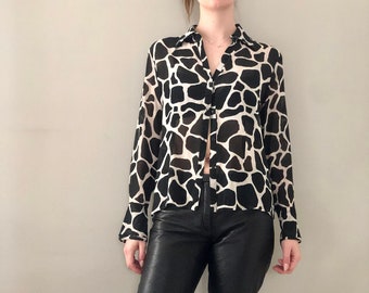 Giraffe Print Blouse | Etsy