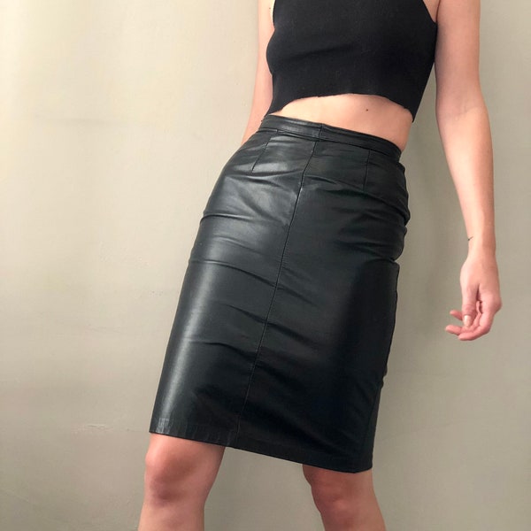 Leather Pencil Skirt - Etsy