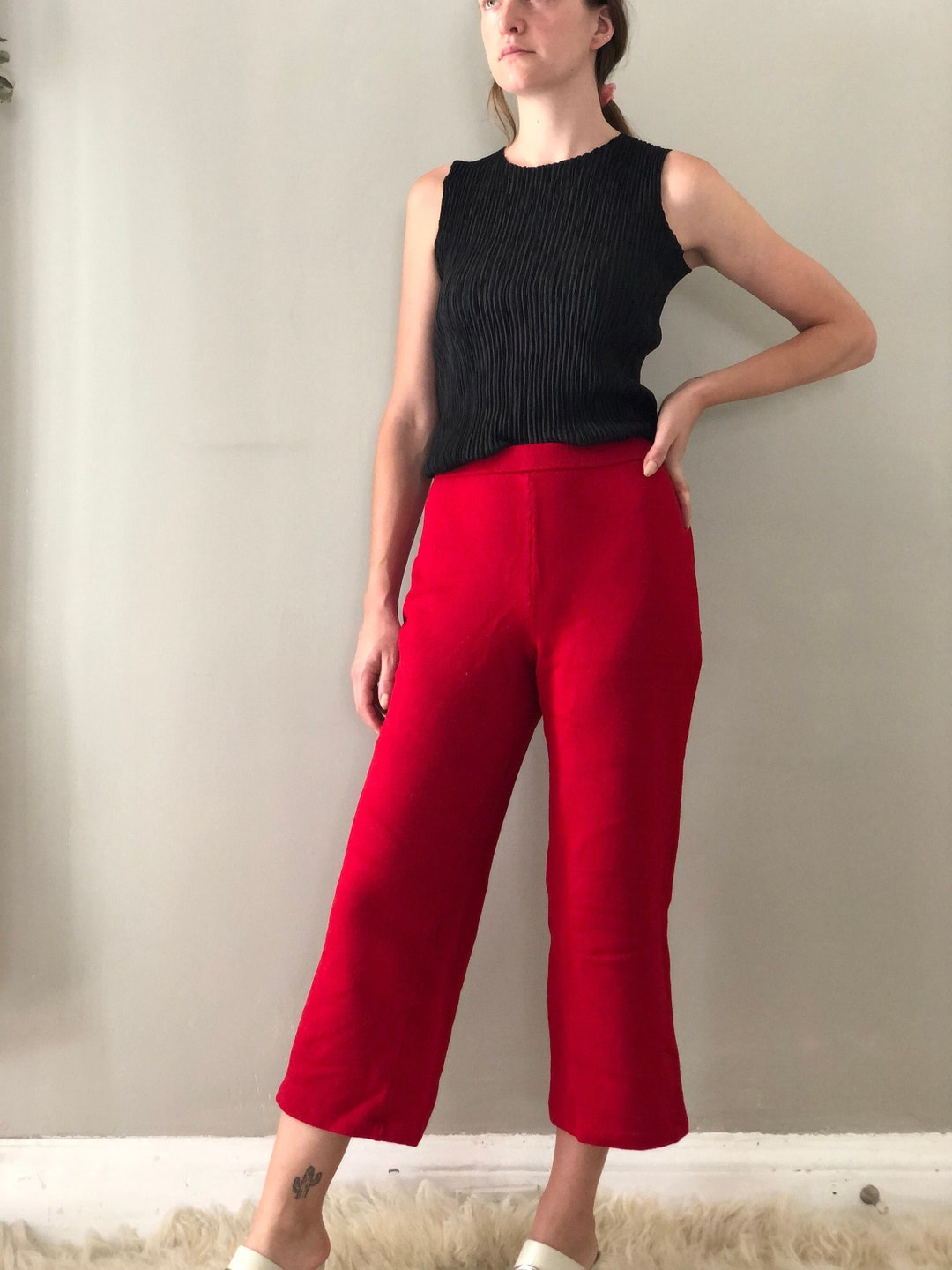 ST Johns Red Knit Pants - Etsy