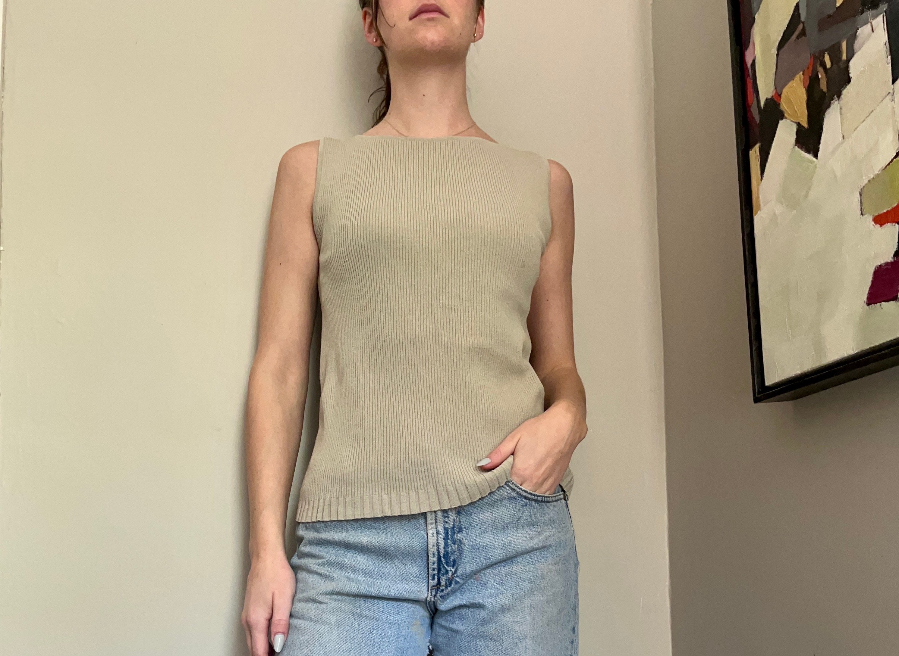 Sage Green Ribbed Tank - Etsy