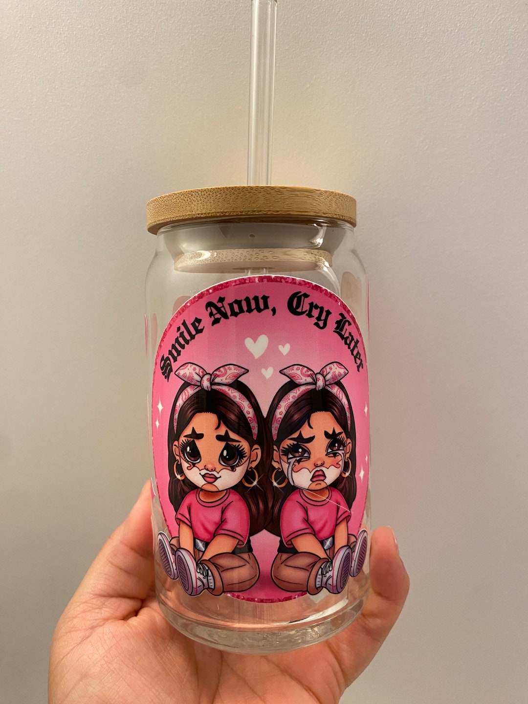 Smile Now Cry Later | Chicana | Gift for Friends / Beer Can Glass ...