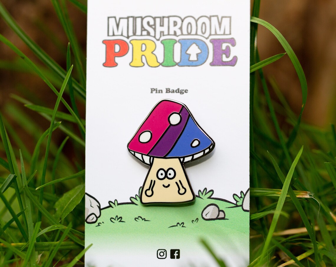 Bisexual Mushroom Pride Pin Pride LGBT Gay Pansexual Lesbian | Etsy