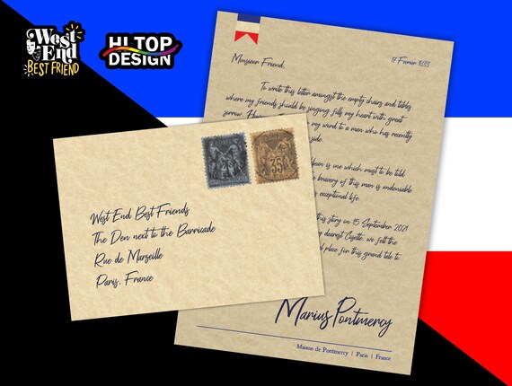 Invitations Personalised Invite Letter Broadway Musical themed gift Les ...