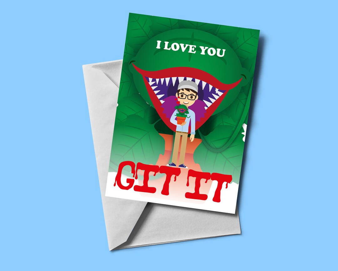 Little Shop Themed Greetings Card (blank Inside) | Valentines Day ...