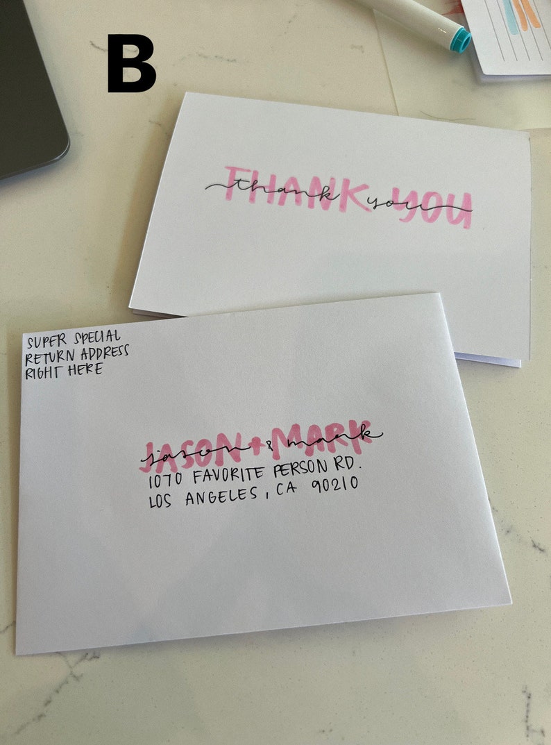 Handwritten Thank You Notes MAILED for Wedding, Birthday, Hostess - Etsy
