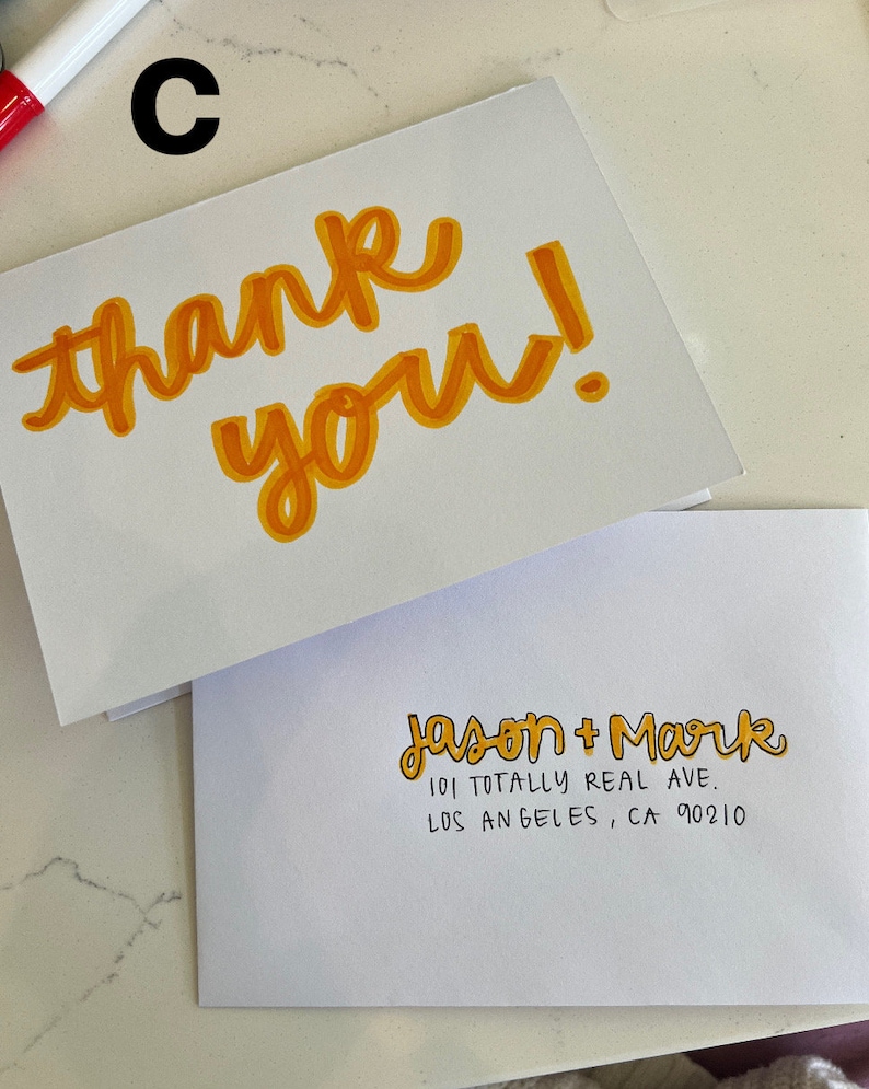 Handwritten Thank You Notes MAILED for Wedding, Birthday, Hostess - Etsy
