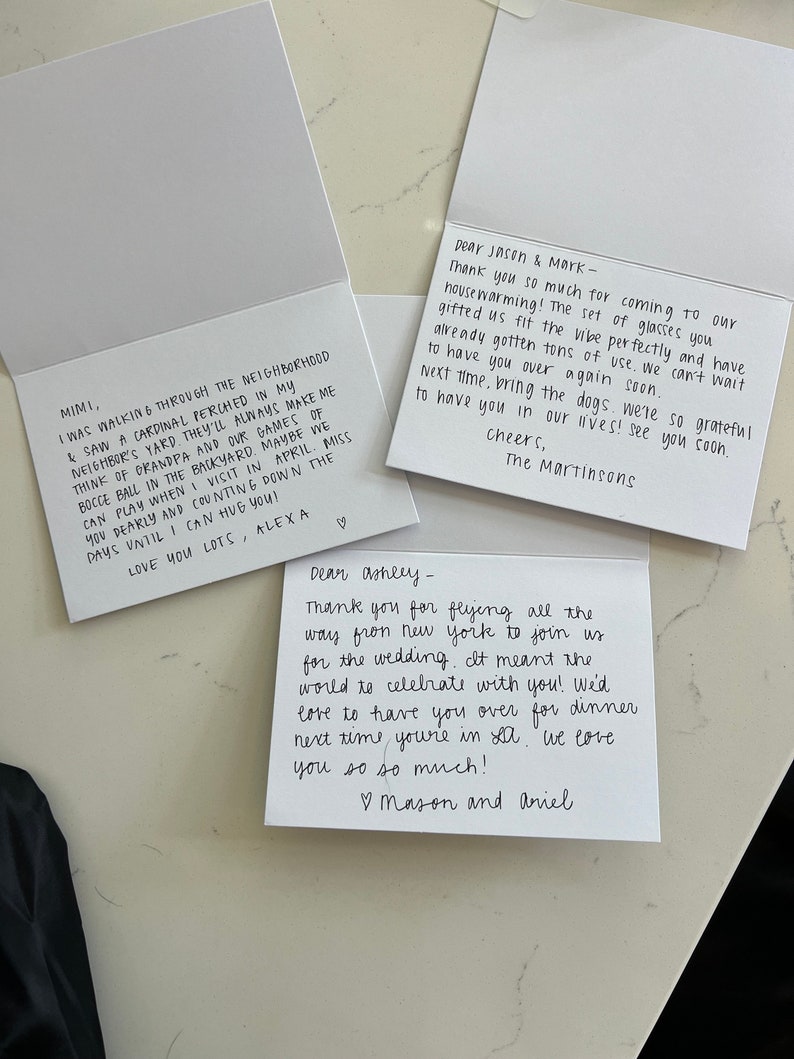 Handwritten Thank You Notes MAILED BY ME: for Wedding, Birthday, Gift ...