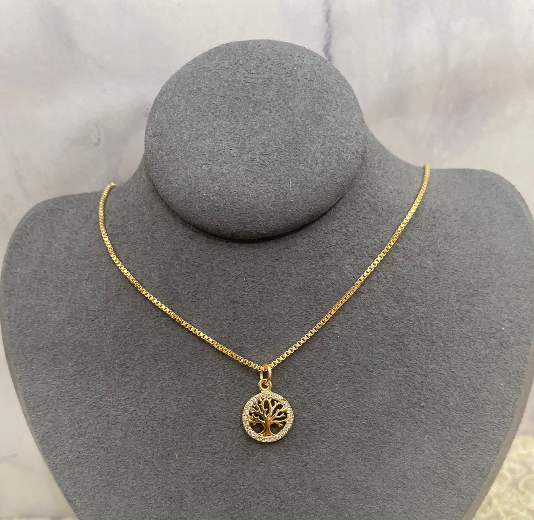 Gold Filled Diamond Tree of Life Necklace. - Etsy