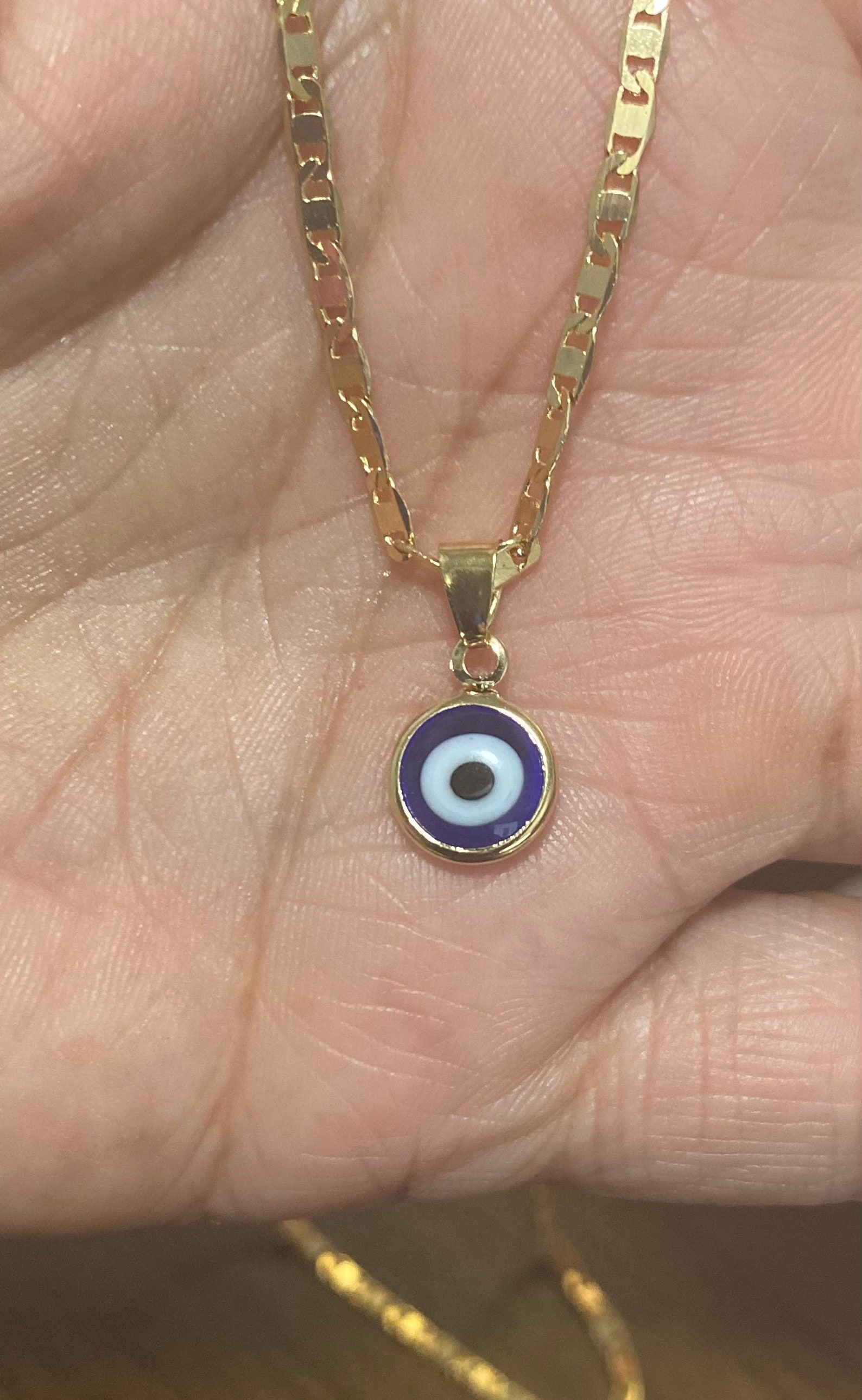 Evil Eye Necklace/ 18k Gold Filled Evil Eye Necklace - Etsy