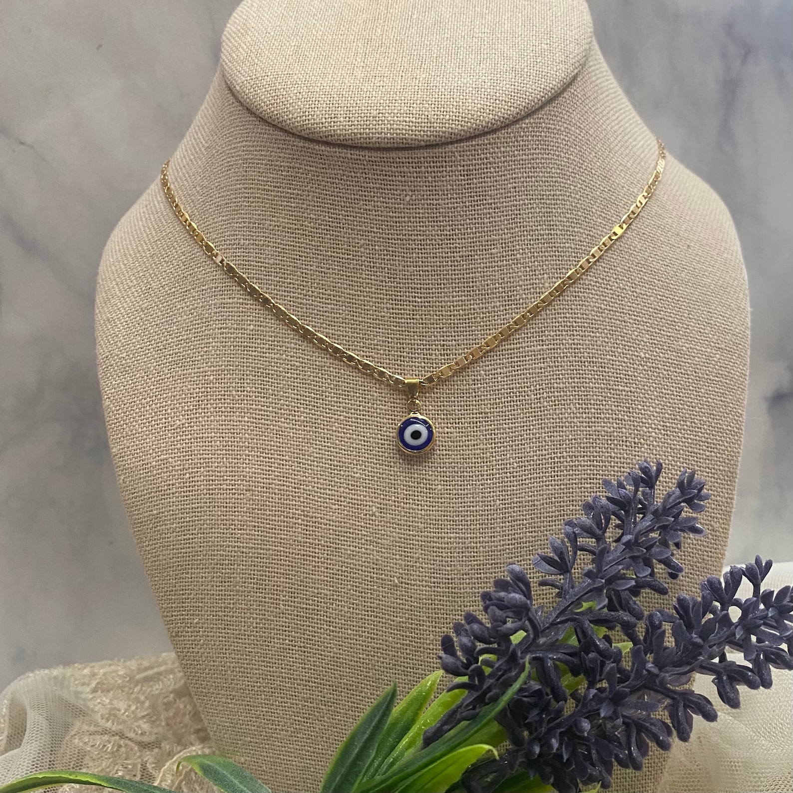 Evil Eye Necklace/ 18k Gold Filled Evil Eye Necklace - Etsy