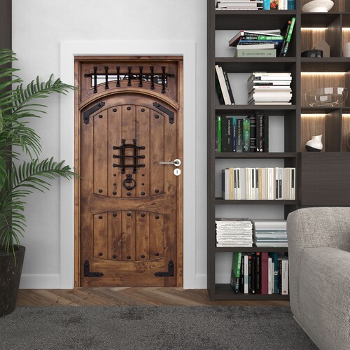 Retro Door Wrap PEEL AND STICK Vintage Door Sticker Rustic - Etsy