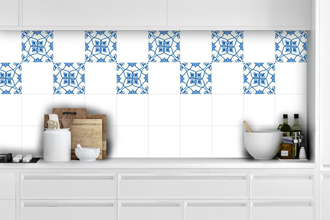 Vintage Tile Decals, Vinyl Sticker Kitchen, Bathroom, Upstairs ...