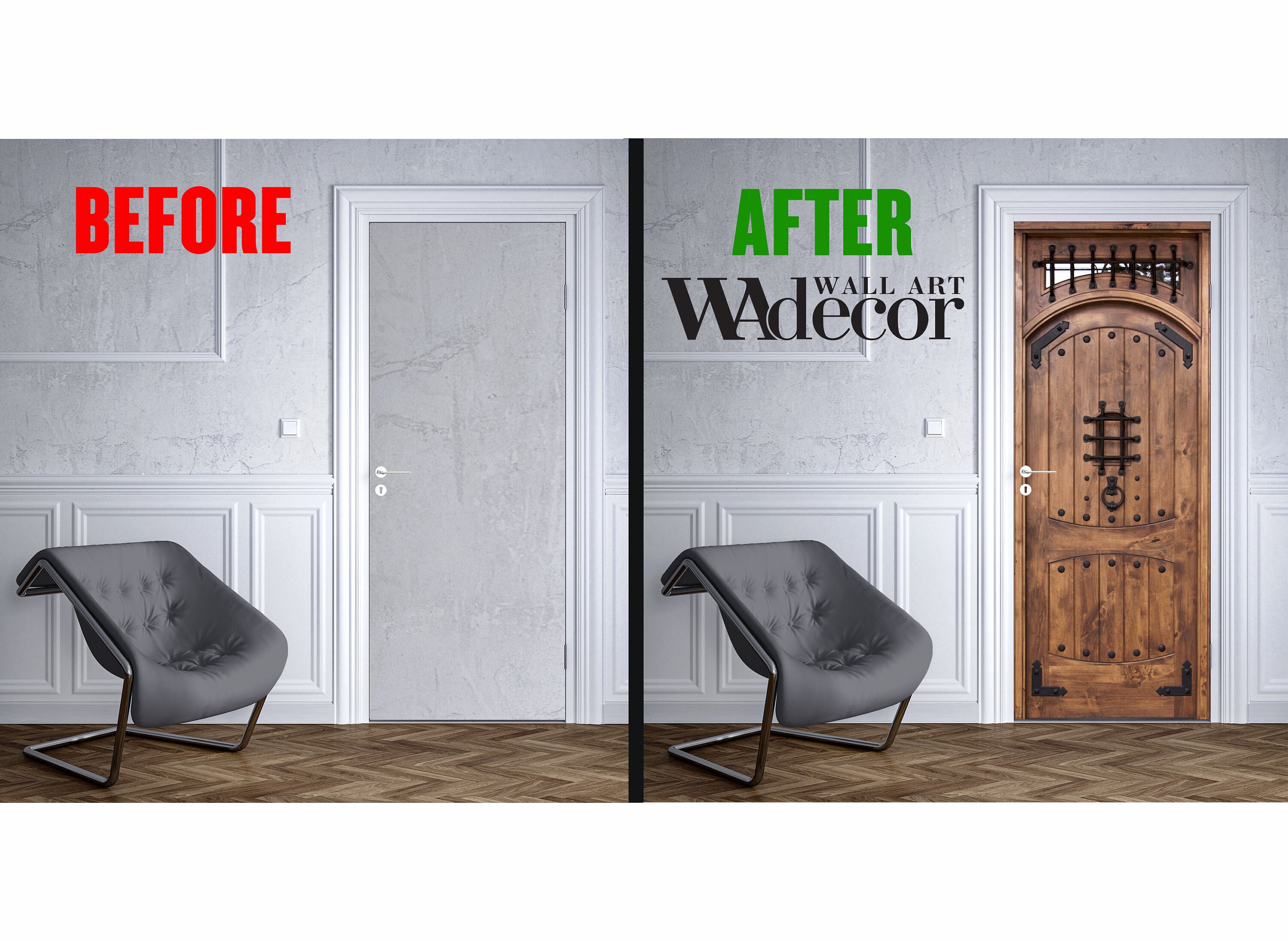 Wooden Rustic DOOR Decal Peel & Stick Vinyl Vintage Wood and - Etsy ...