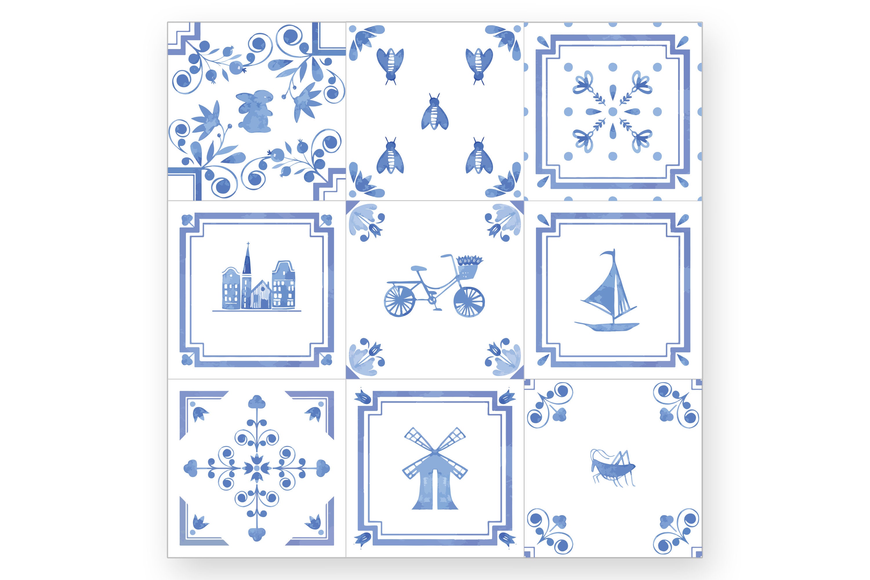 Netherlands Style Tile Decals Vinyl Sticker Kitchen Bathroom | Etsy