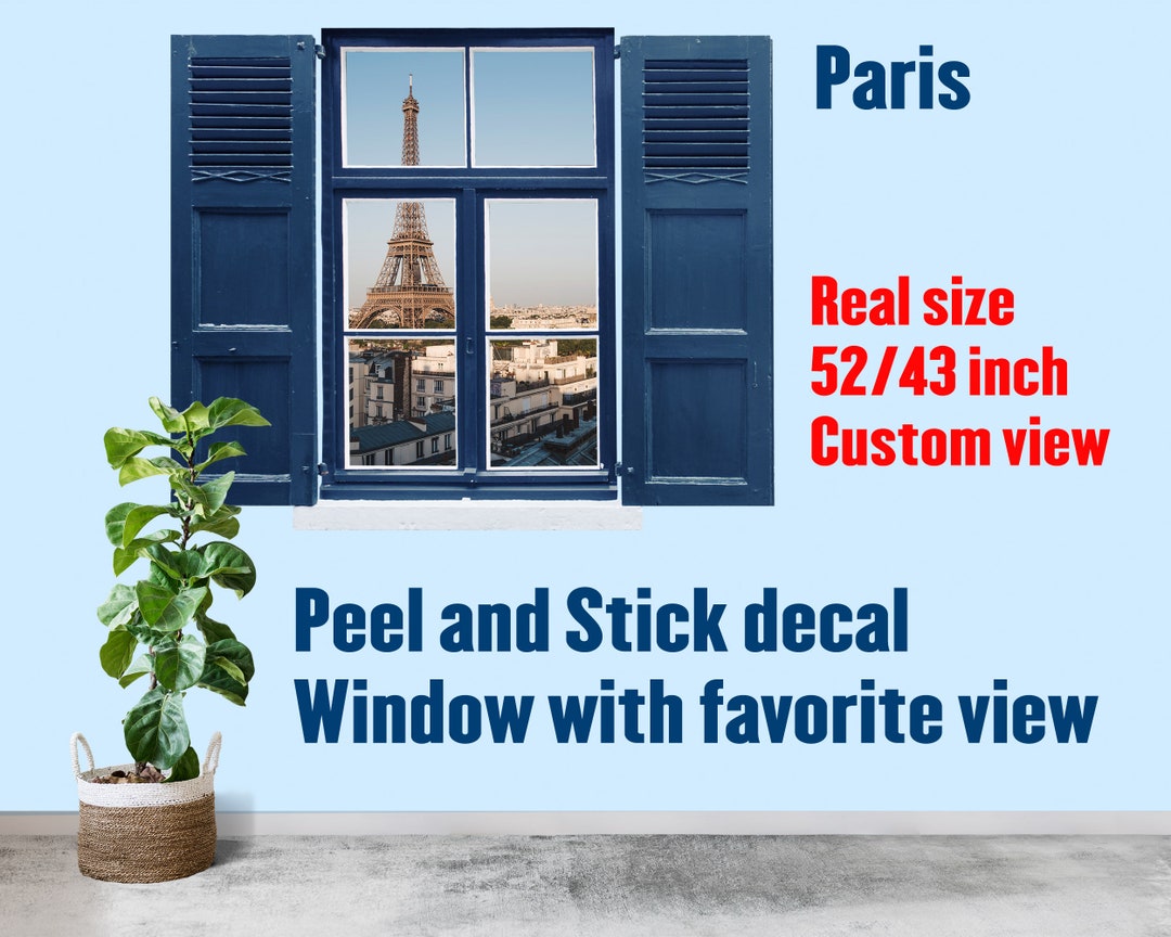 Sticky Window With Your Favorite View, Wall Decal Peel and Stick Window ...