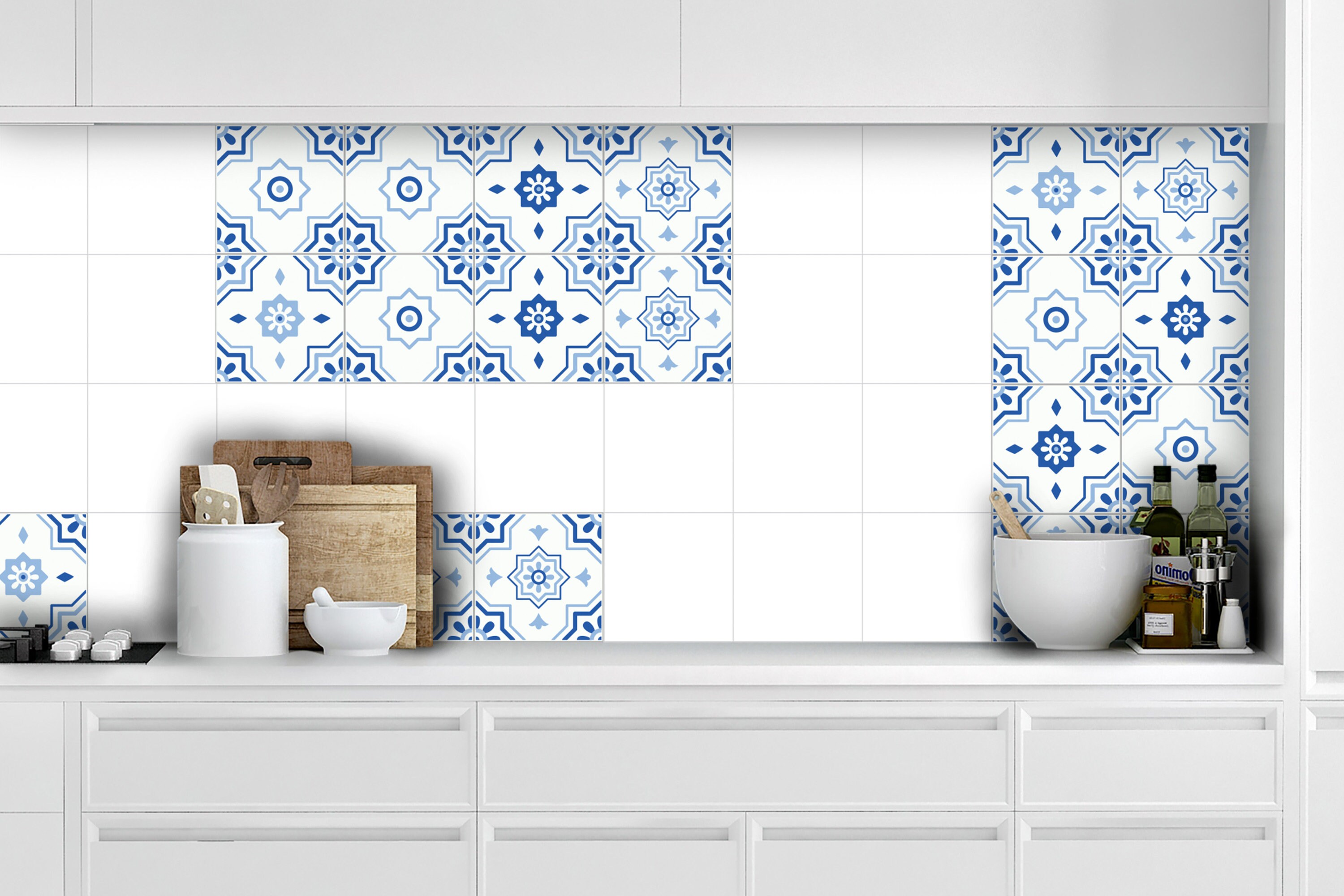 Vintage Blue Tile Decals Vinyl Sticker Kitchen Bathroom - Etsy