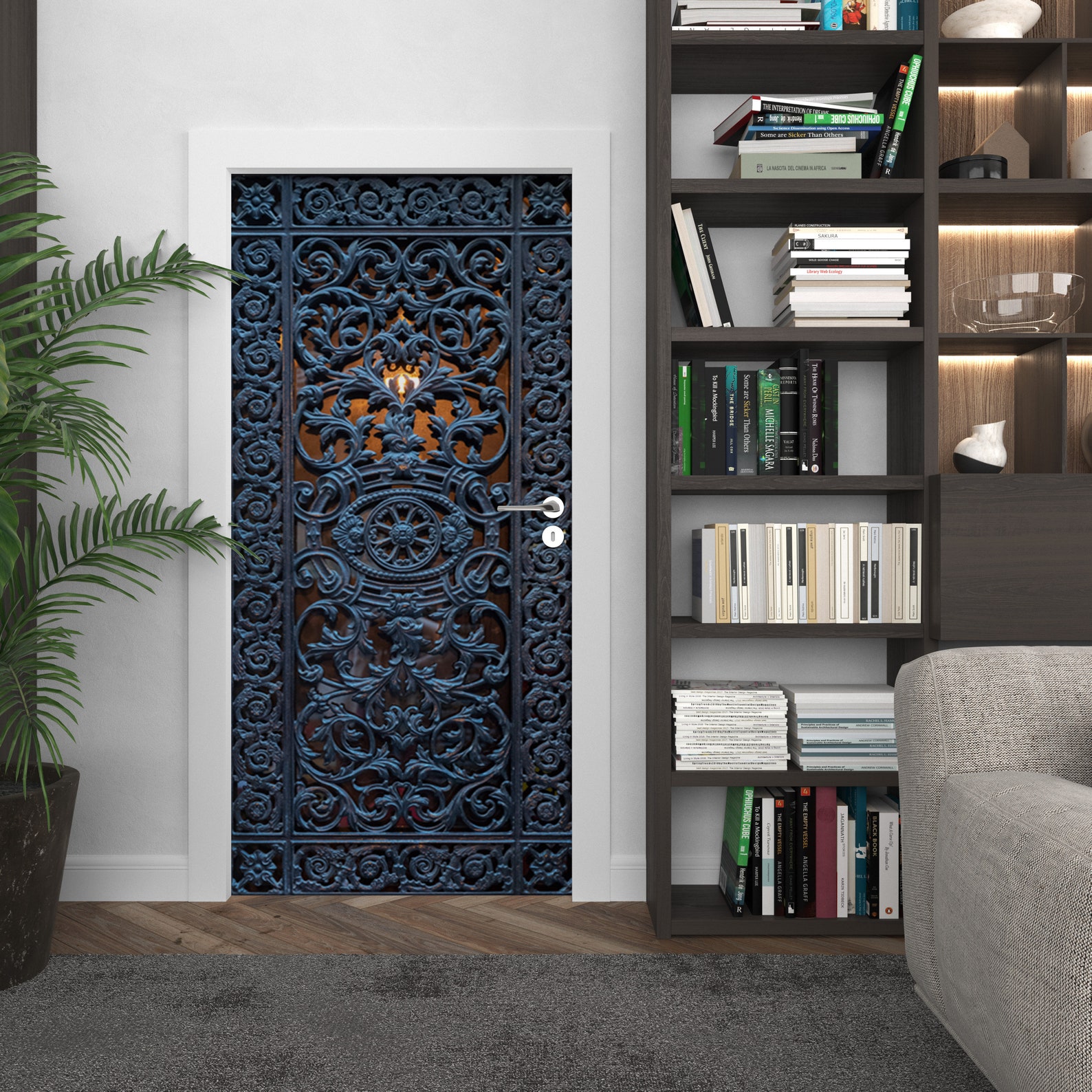 Blue RUSTIC Metal Door Decal Peel & Stick Vinyl Ultra High - Etsy