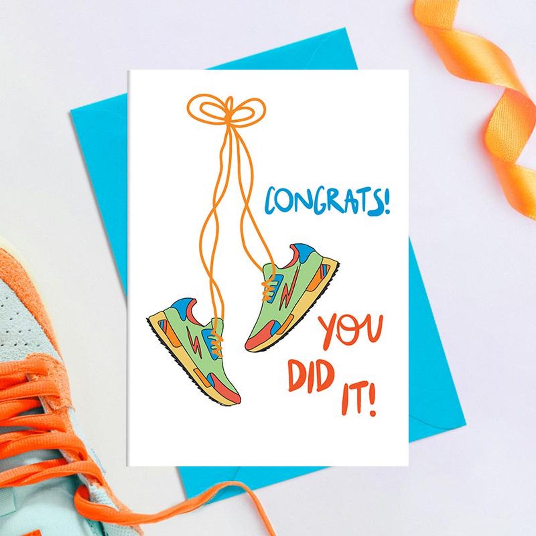 Congrats Runner Card: Colorful Trainers, Marathon / Half Marathon ...