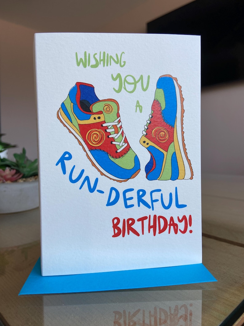 Running Birthday Card (MS3701) Trainers - Running Shoes - Card for ...