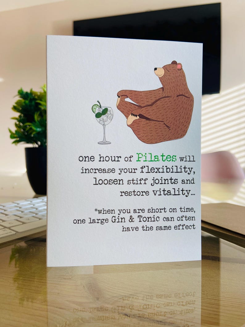 Pilates Birthday Card (ww555) Funny Birthday Card - Funny Fitness Card ...
