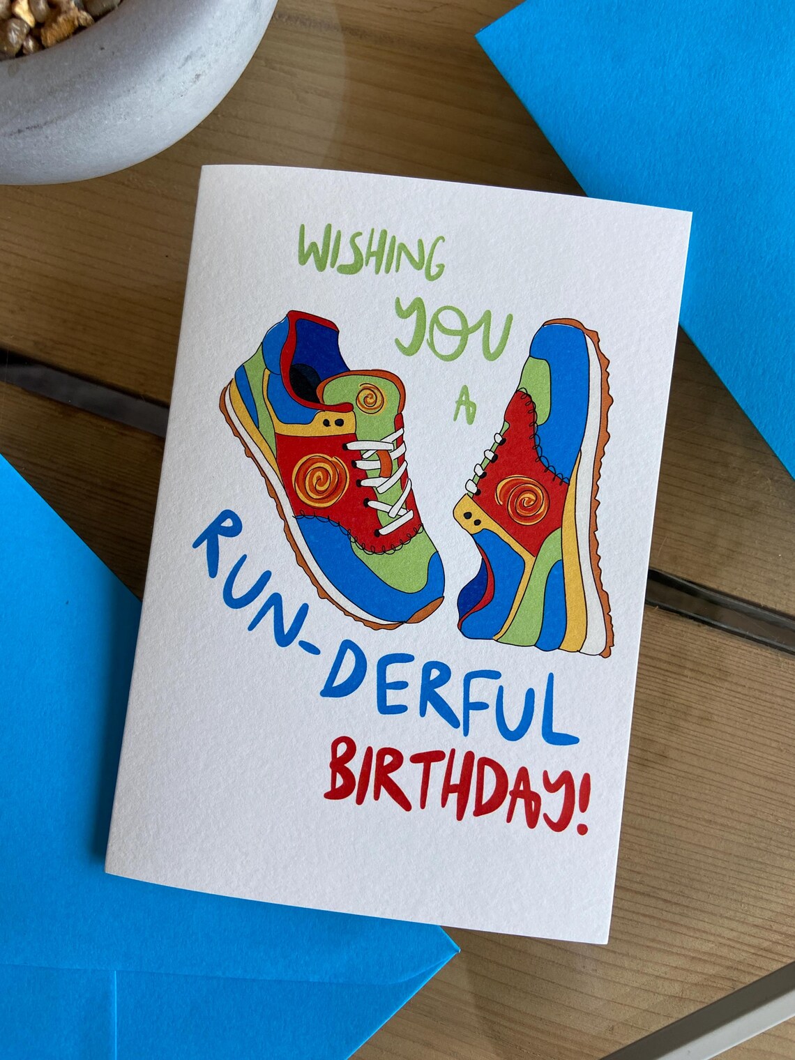 Running Birthday Card (MS3701) Trainers - Running Shoes - Card for ...