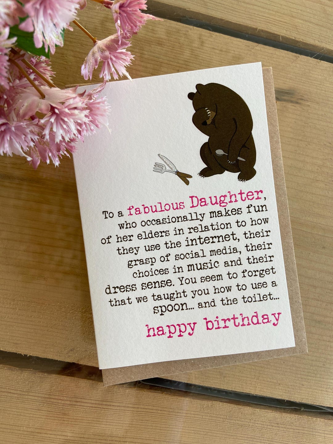 Embarrassing Daughter Birthday Card - Card for Daughter - Daughter Card ...