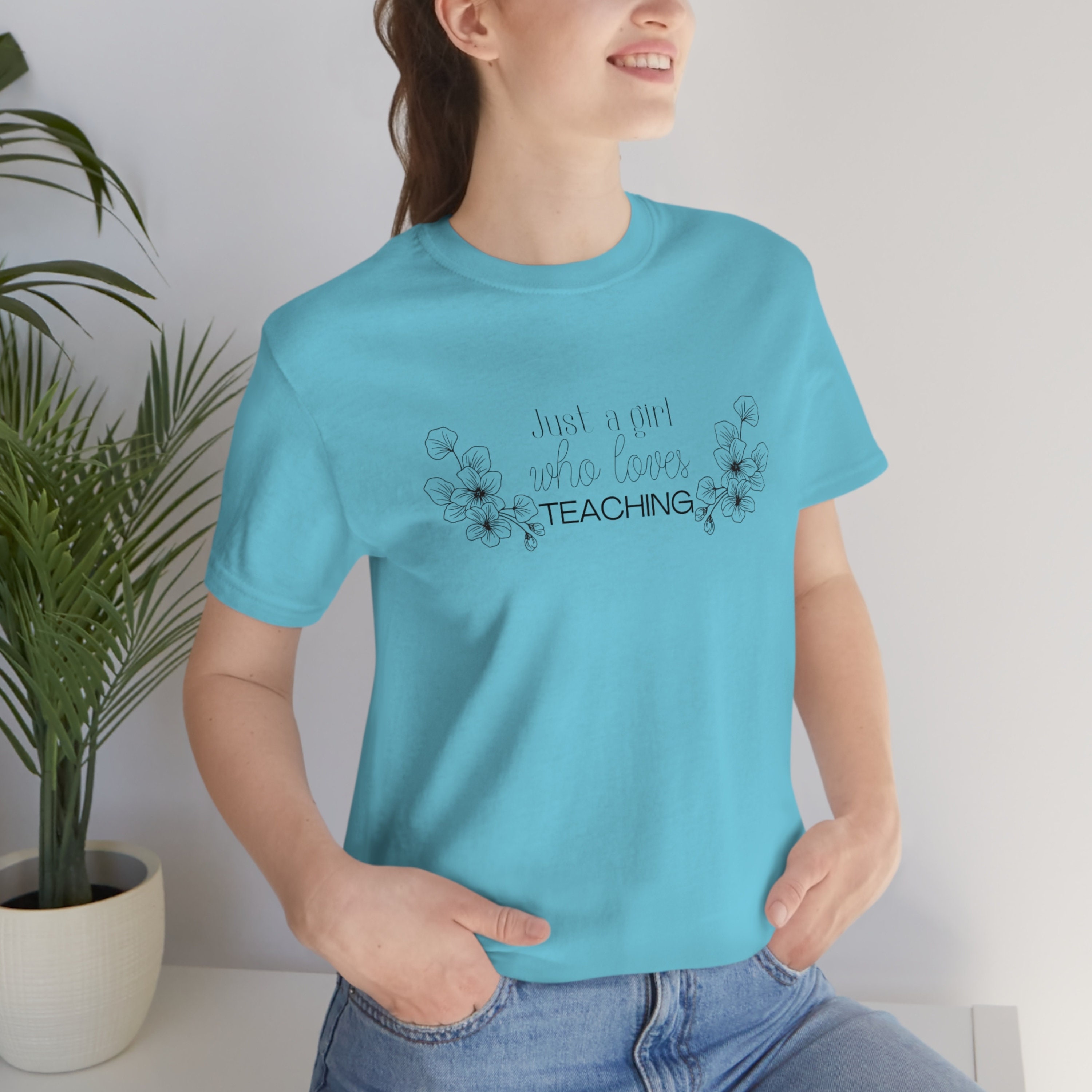 Girl Who Loves Teaching, Teacher Shirt, Gift for Teacher, Cute Teacher ...
