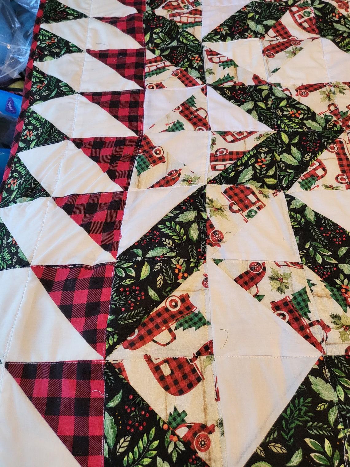 Christmas Quilt With Lumberjack Bias Borders - Etsy