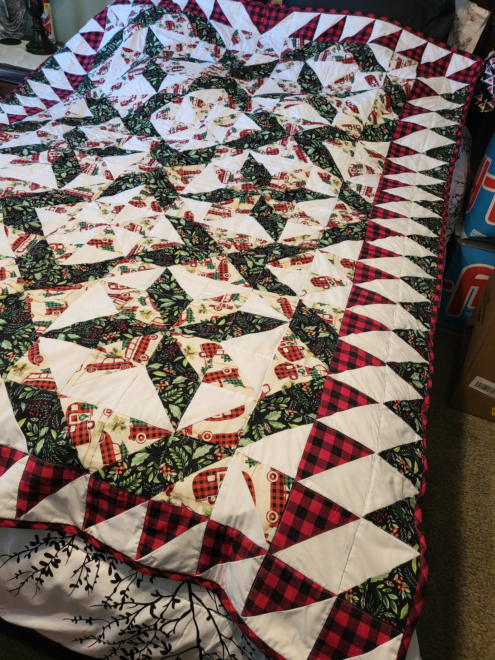 Christmas Quilt With Lumberjack Bias Borders - Etsy