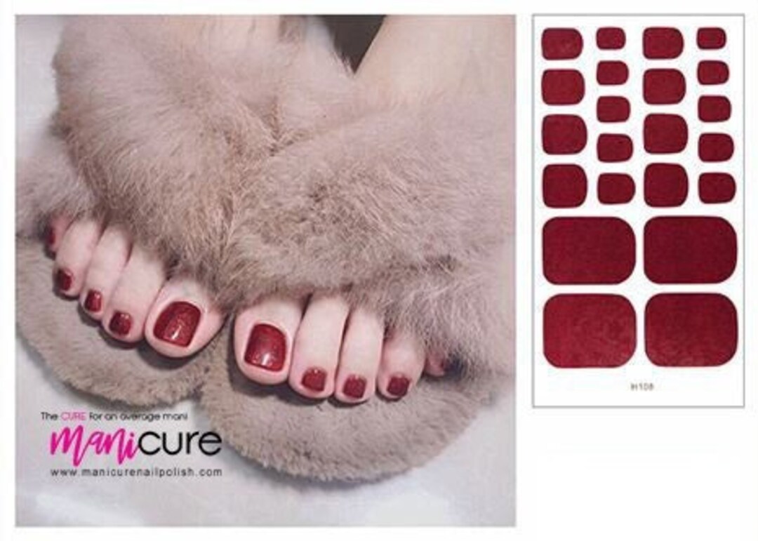 Ruby Red Finish, Pedicure Real Nail Polish Strips, Dry Nail Polish ...
