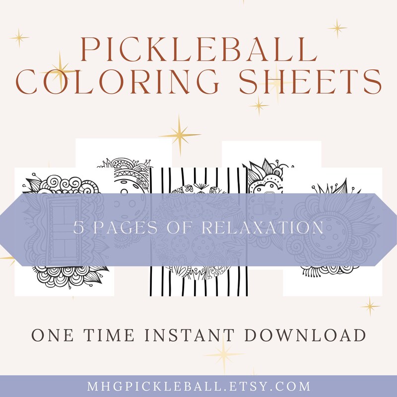 Pickleball Coloring Pages - Etsy