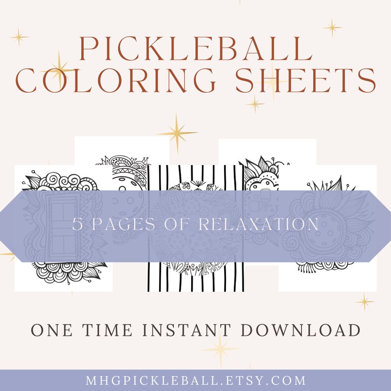 Pickleball Printable Coloring Book Pages Digital Download Coloring ...