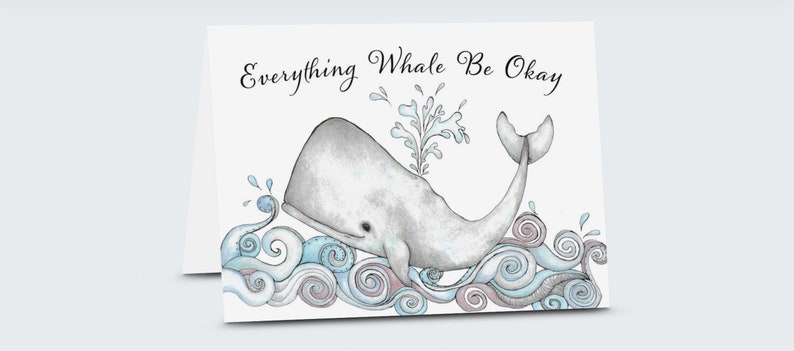 Everything Whale Be Okay Greeting Card - Etsy