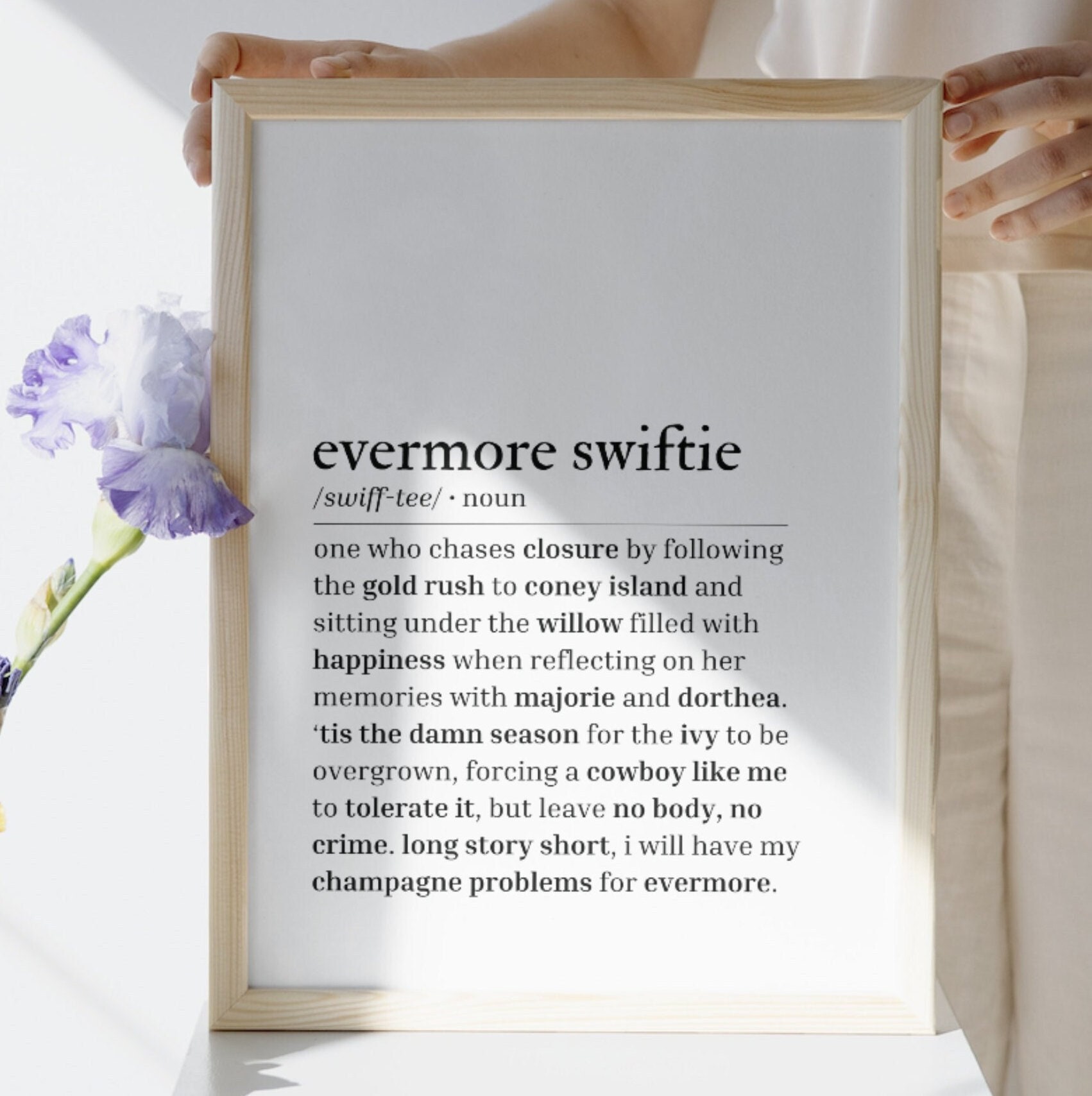 PRINTABLE Evermore Swiftie Definition Including All Songs on the Album ...